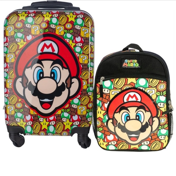 Nintendo | Other | Super Mario Carryon Luggage Set | Poshmark